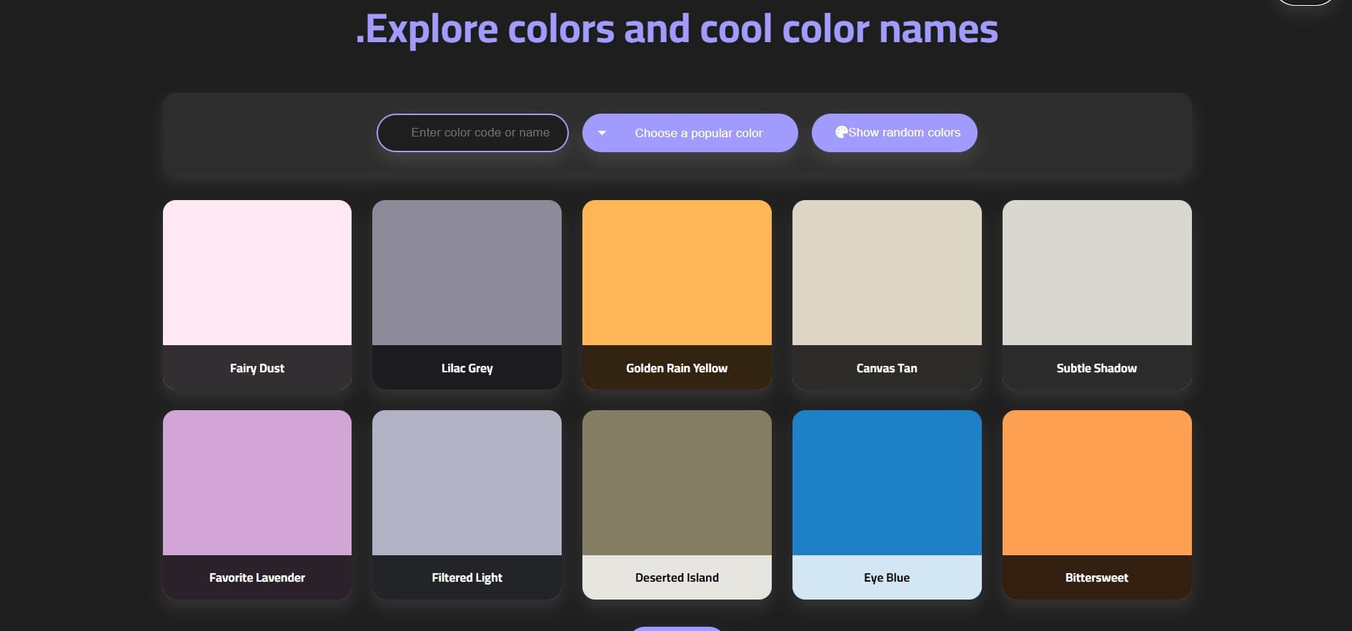 Names of Colors | Over 30,000 Creative Colors at Your Fingertips